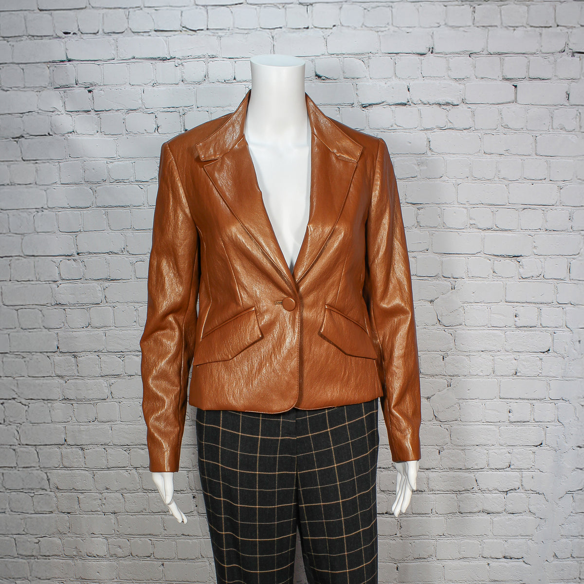 NEW! Nicki L Faux Leather Jacket in Saddle by Drew– Fire Opal Company
