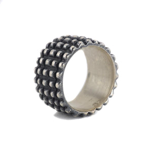 Oxidized Sterling Silver The Grid Band by Dahlia Kanner– Fire Opal Company