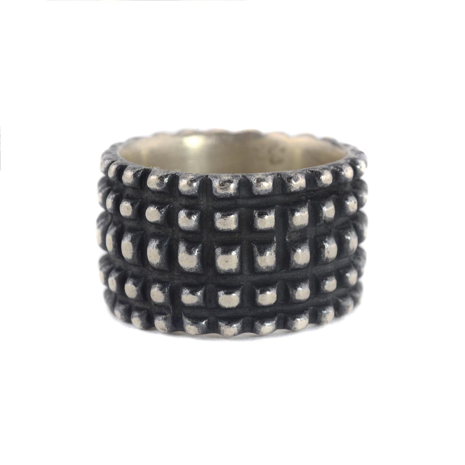 Oxidized Sterling Silver The Grid Band by Dahlia Kanner– Fire Opal Company